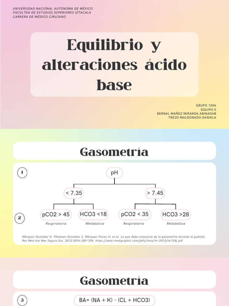 Trastornos del Equilibrio Ácido-Base | PDF | Medicina de Cuidados ...