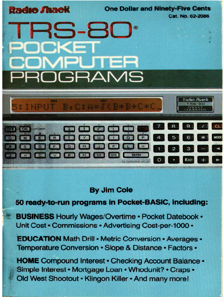 TRS-80 Pocket Computer Programs 1981 | PDF
