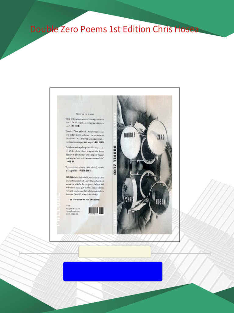 6145Double Zero Poems 1st Edition Chris Hosea - The ebook is now ...