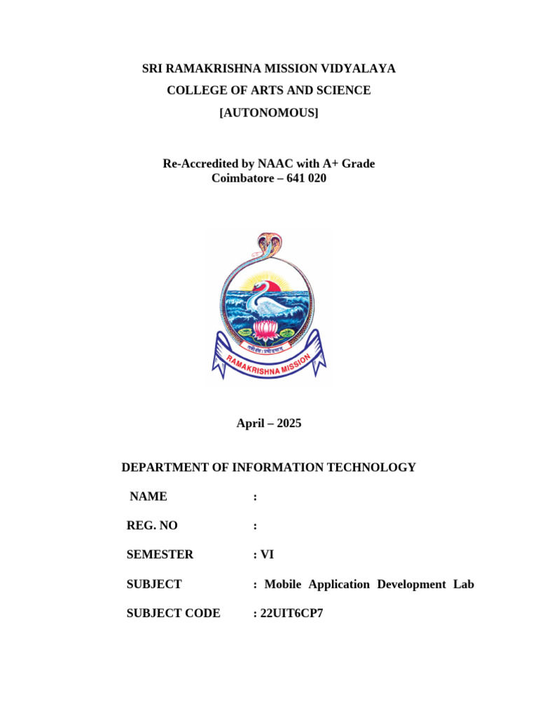 Android - Practical 2025 B.Sc. IT | PDF | Android (Operating System) | Mobile App