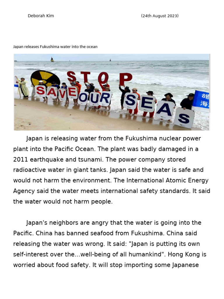 NEWS TODAY Japan releases Fukushima water into the ocean (24th August ...