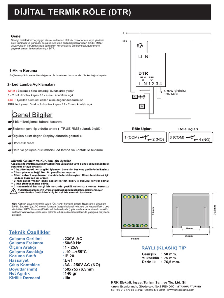Genel B LG Ler: Dijital Termik Röle (DTR) | PDF
