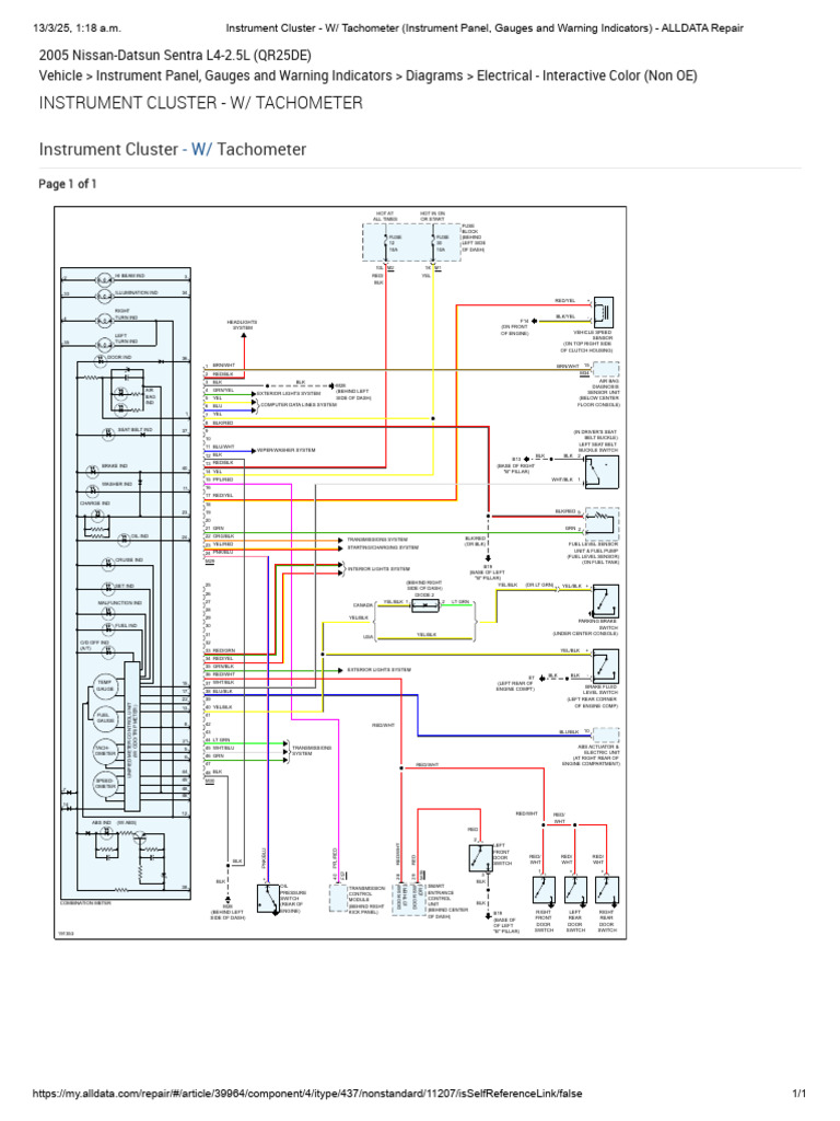 Instrument Cluster - W - Tachometer (Instrument Panel, Gauges and ...