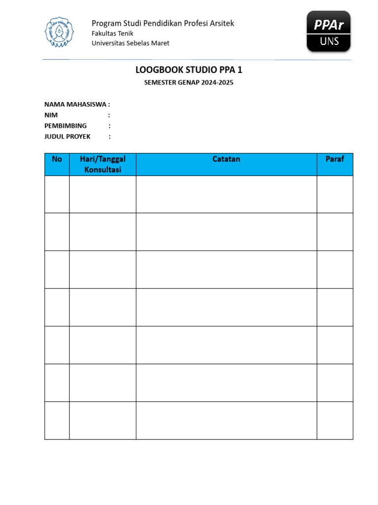 Lembar Loogbook Ppa 1 | PDF
