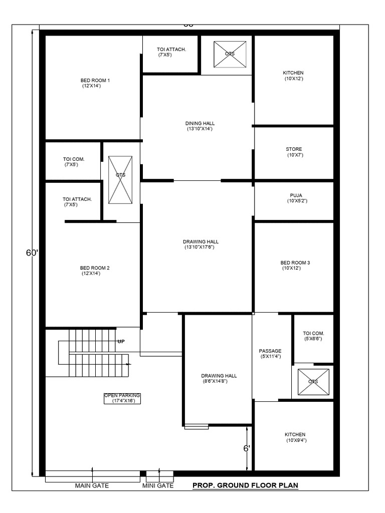 ANKIT JI ARC PLAN (38'X60') - Layout1 | PDF