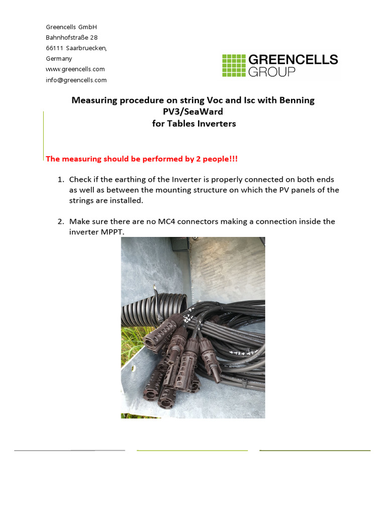 INV Voc and Isc Measurement Instruction Inverters | PDF | Electrical ...