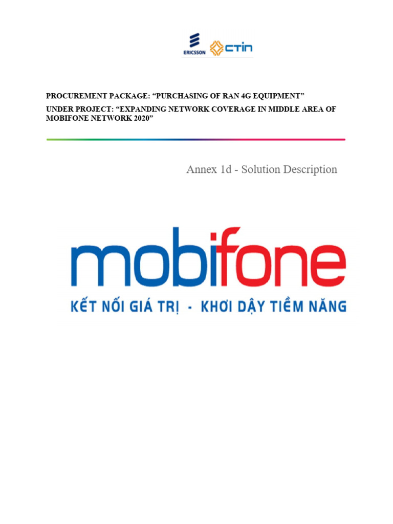 Annex 1d - Solution Description | PDF | Computer Network | 4 G
