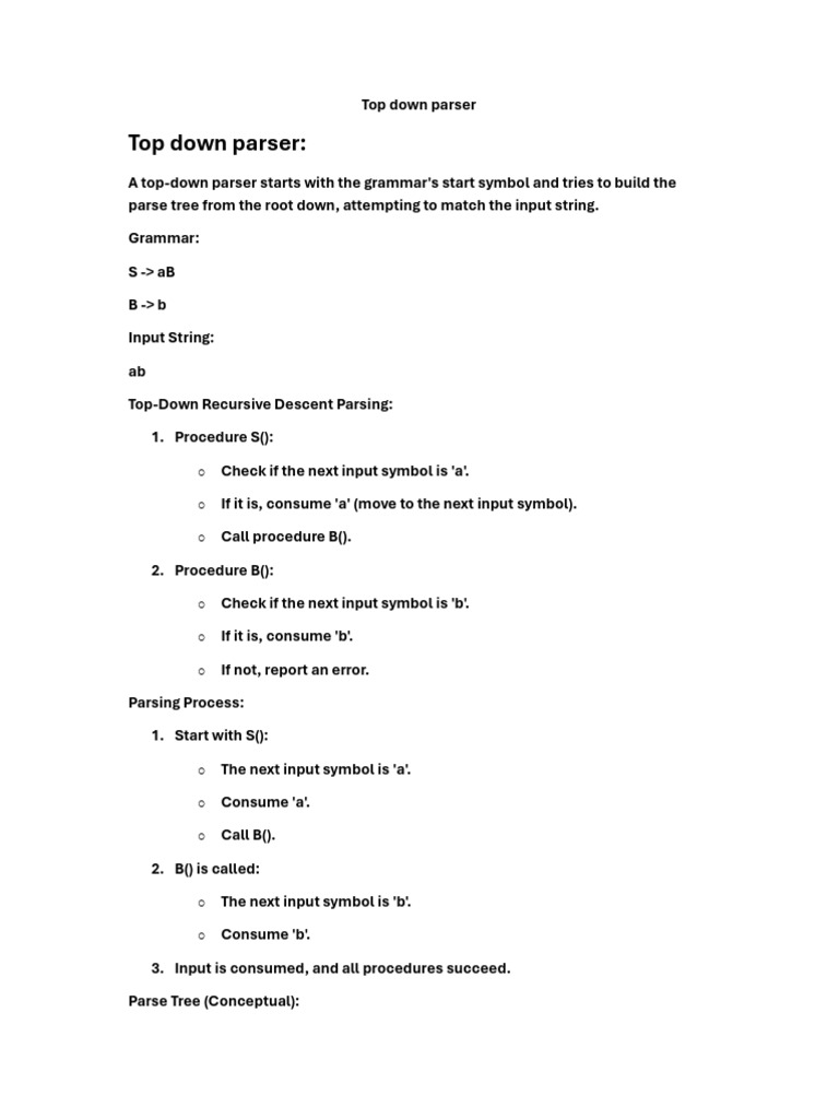 Compiler - Top Downcompiler | PDF | Parsing | Syntax (Logic)