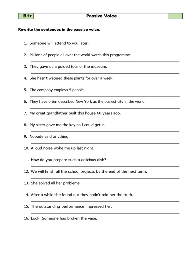 Active Into Passive Practise | PDF