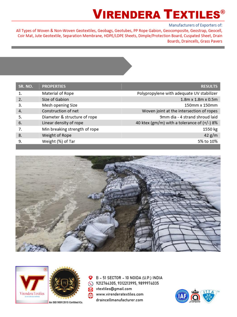 Gabion PP Rope Mesh Color Black | PDF