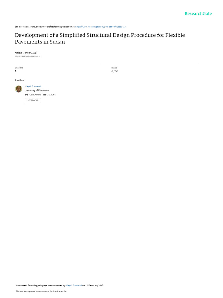 Simplified Flexible Pavement Design in Sudan | PDF | Road Surface | Strength Of Materials