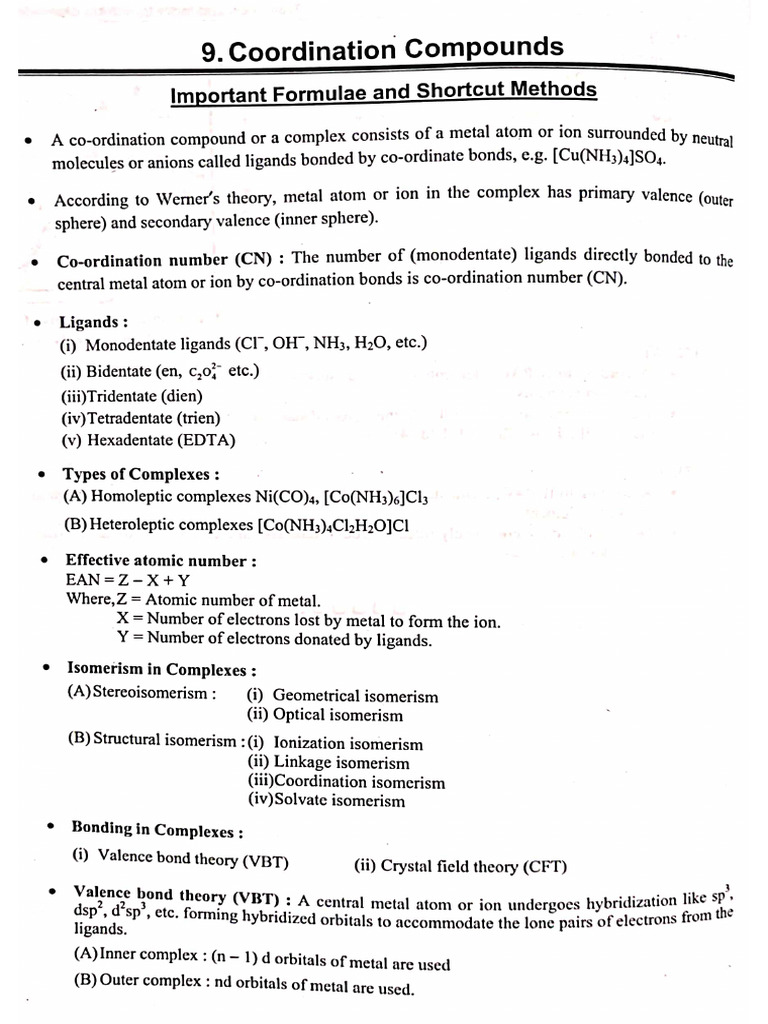 Coordination Compounds DPP | PDF