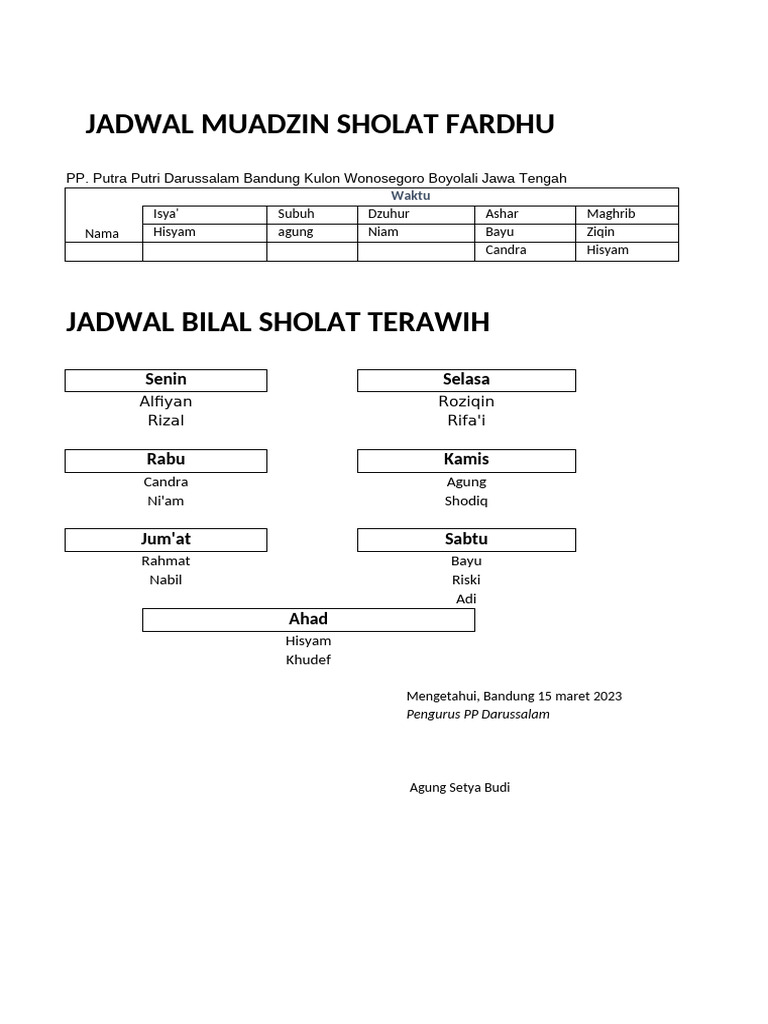 jadwal adzan | PDF