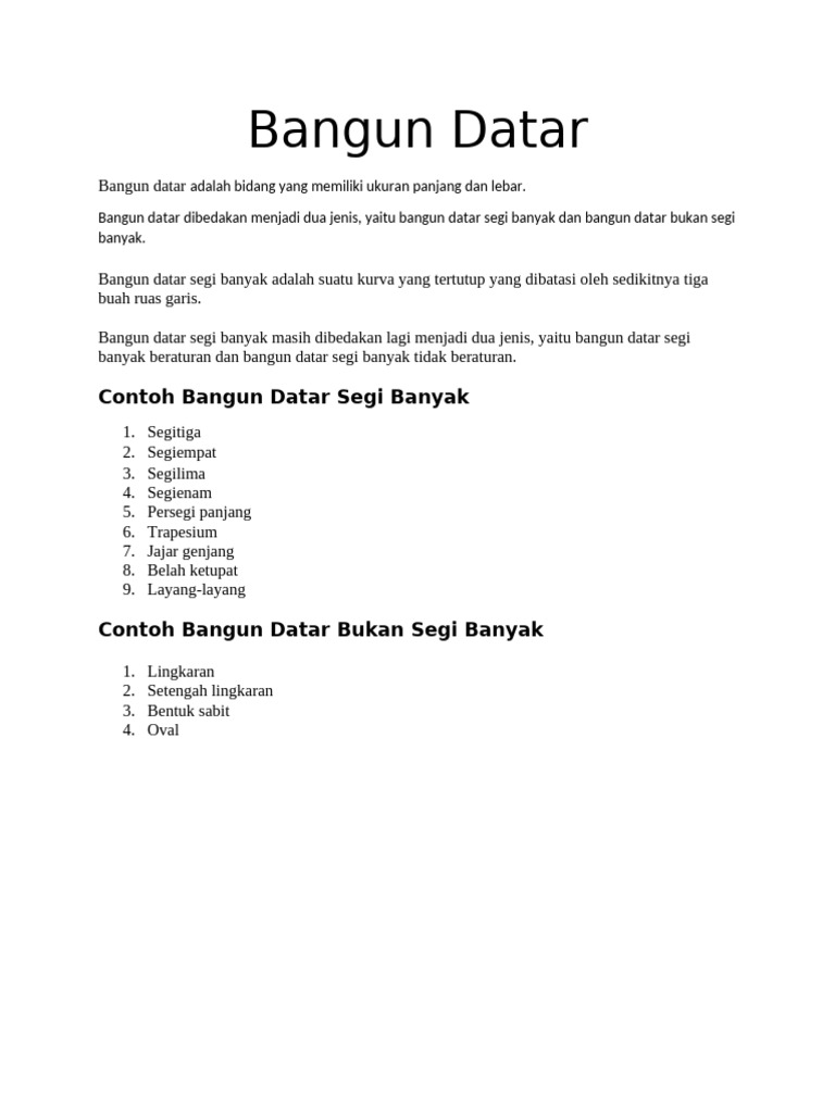 Jenis dan Ciri Bangun Datar Segi Banyak | PDF