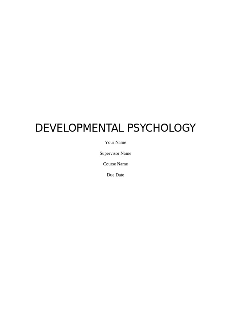 Developmental Psychology | PDF | Mind | Theory Of Mind