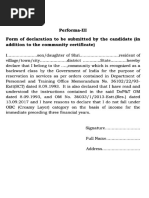 Alp - Self-Declaration by Obc (NCL) Candidate | PDF