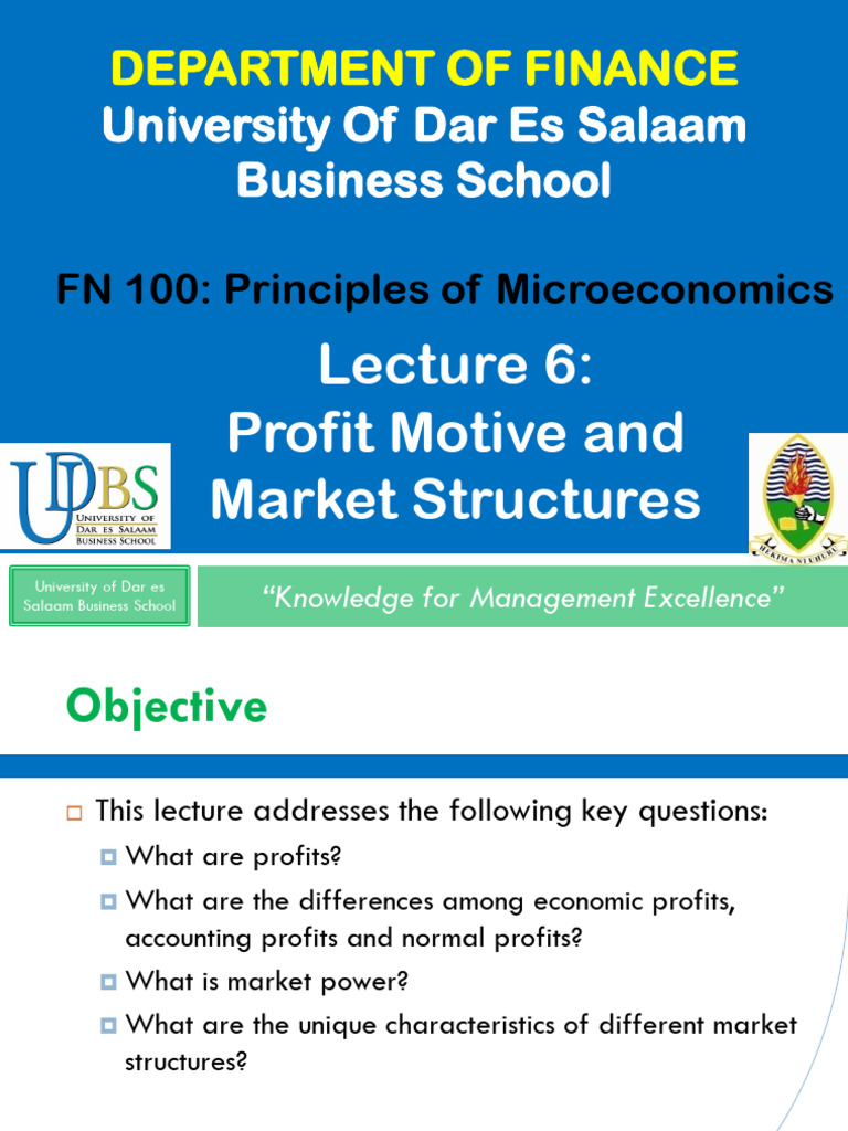Profit Motive and Market Structures Explained | PDF | Market Power ...