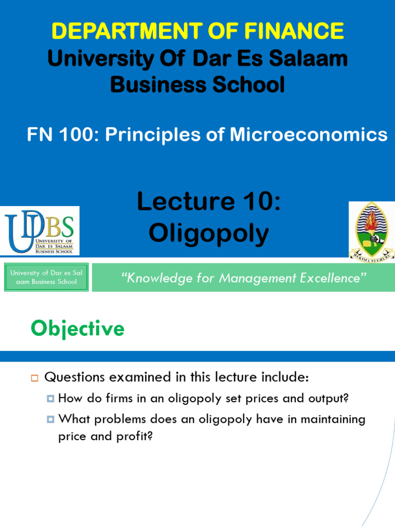FN100 Lecture10 Oligopoly | PDF | Oligopoly | Profit (Economics)