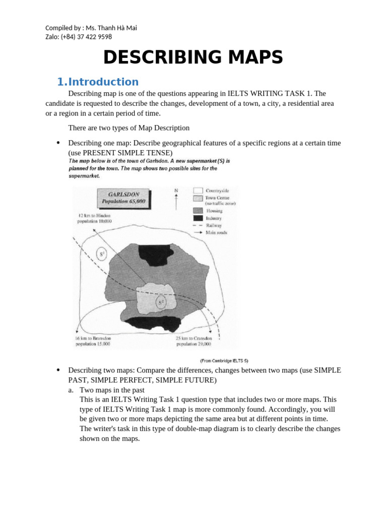 IELTS Map Description Guide | PDF | Syntax | Grammar
