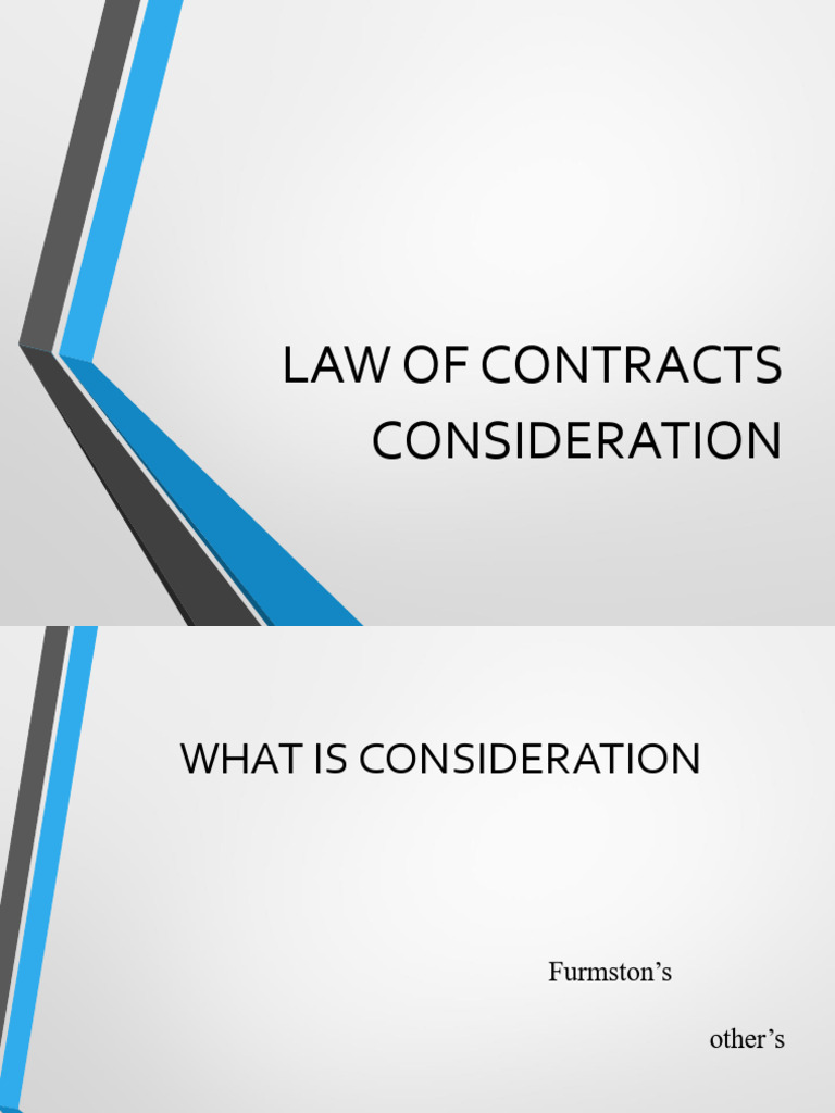 Understanding Consideration in Contracts | PDF | Consideration | Common Law