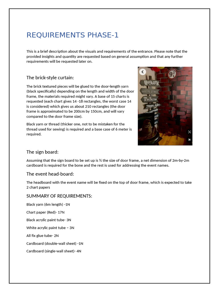 REQUIREMENTS PHASE-1 | PDF