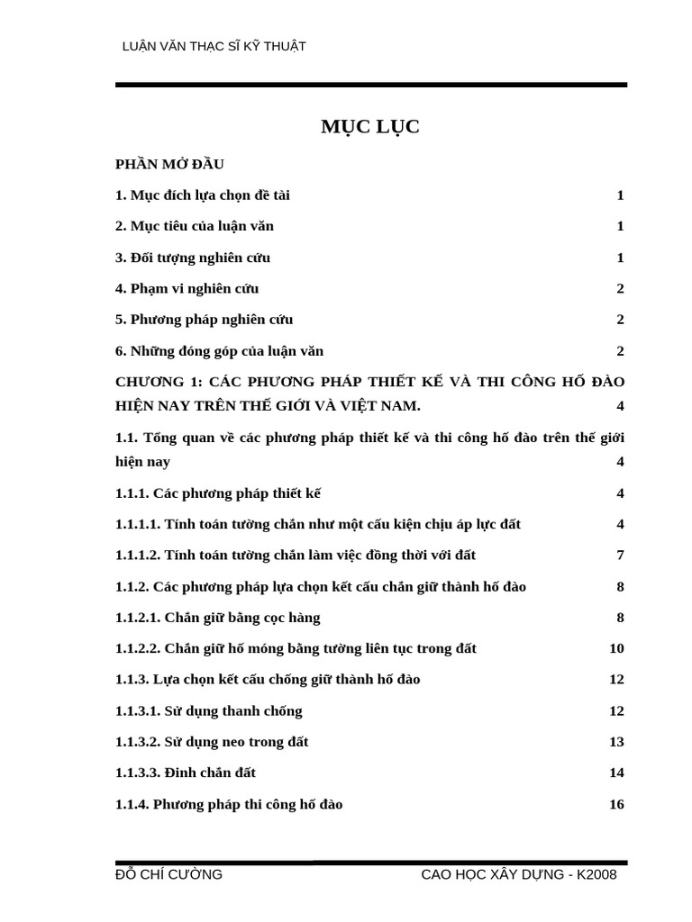 Muc Luc Luan Van | PDF