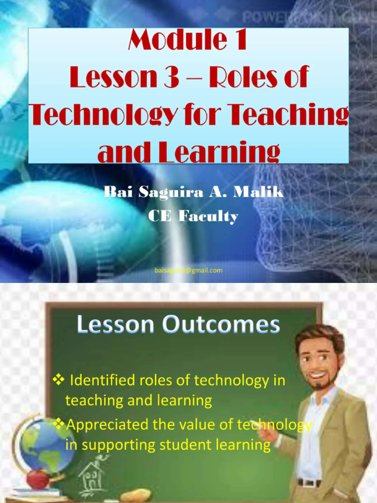 Lesson 4 Roles of Technology For Teaching & Learning | PDF