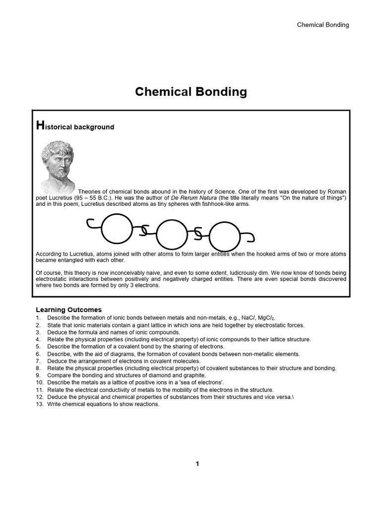Chemical Bonding Notes o Level | PDF | Ion | Salt (Chemistry)