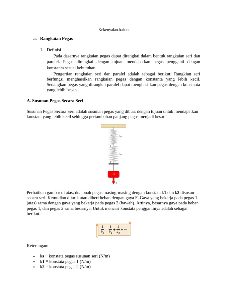 Kekenyalan Bahan Rangkaian Pegas | PDF