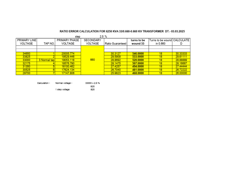Transformer Ratio Error Calculation Guide | PDF