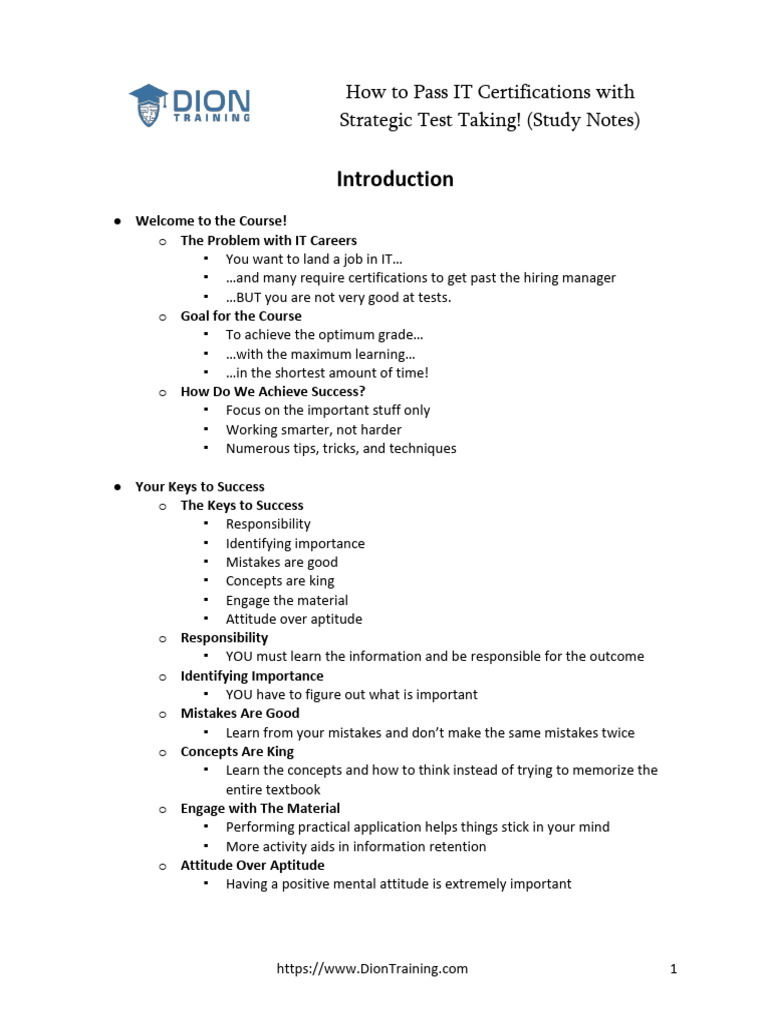 How To Pass IT Certifications With Strategic Test Taking! (Study Notes ...