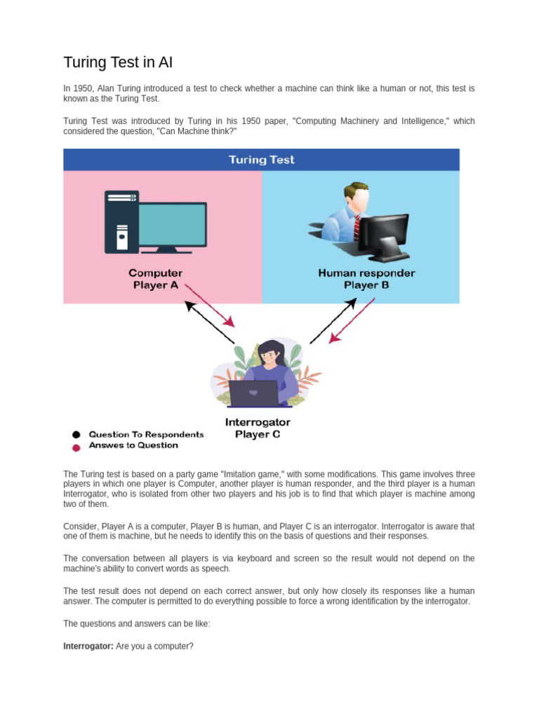Turing Test and Rational Agent Approaches To Artificial Intelligence ...