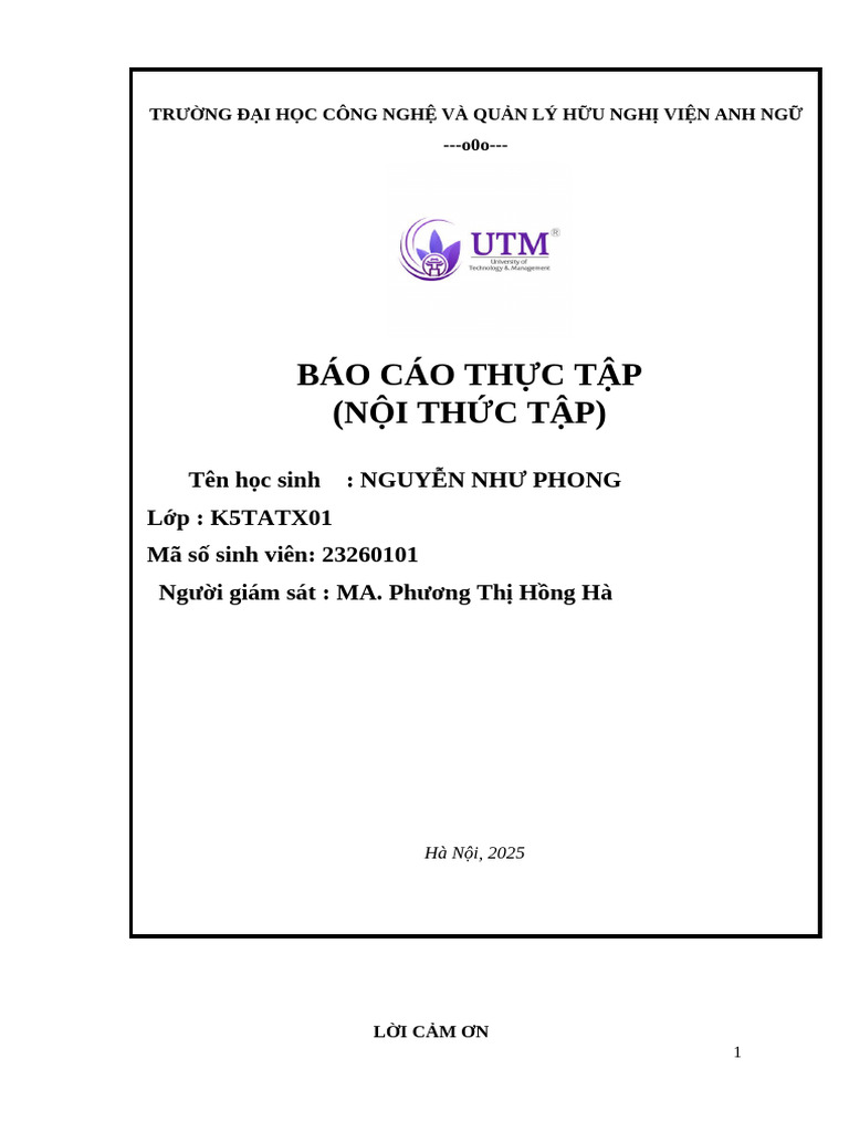 Bài mấu BC TTTN | PDF