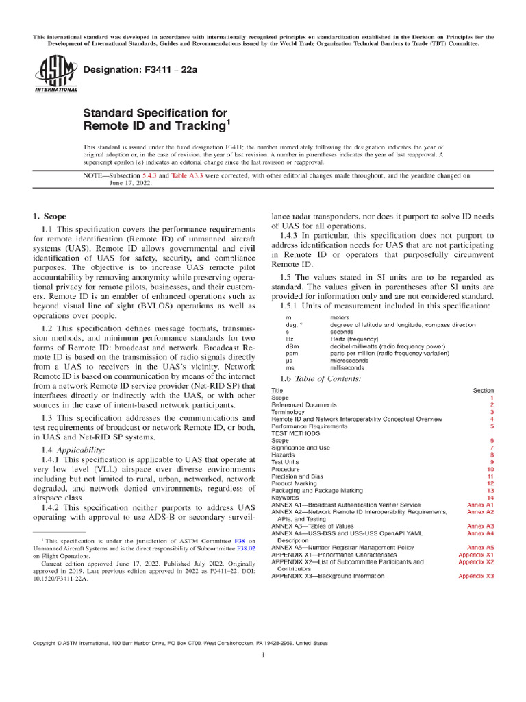 (高清版）Astm f3411-22a (Astm) 中文版英文版 | PDF