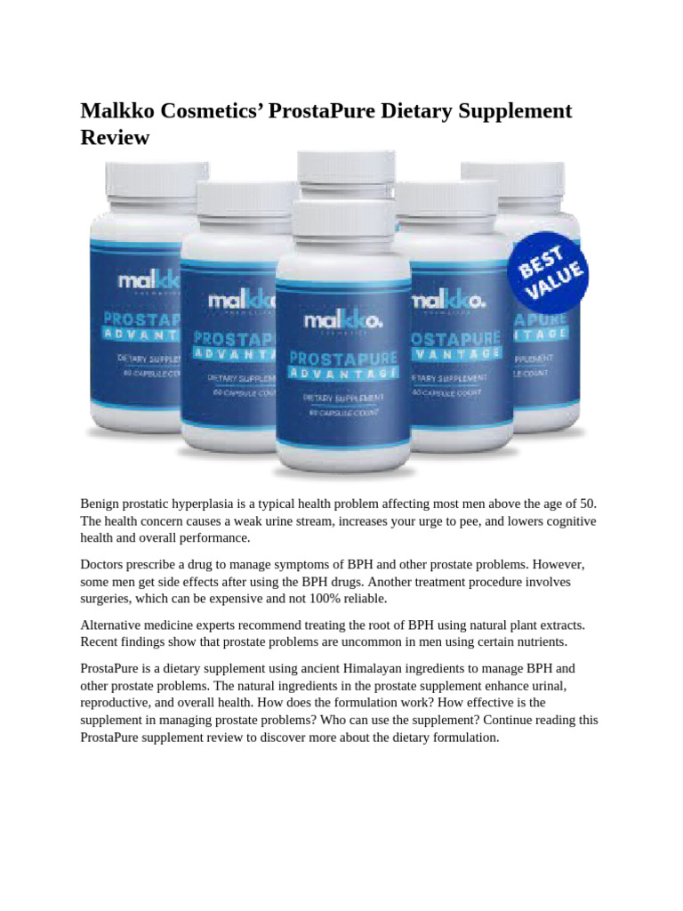 ProstaPure Dietary Supplement Review1500 | PDF | Prostate | Dietary ...