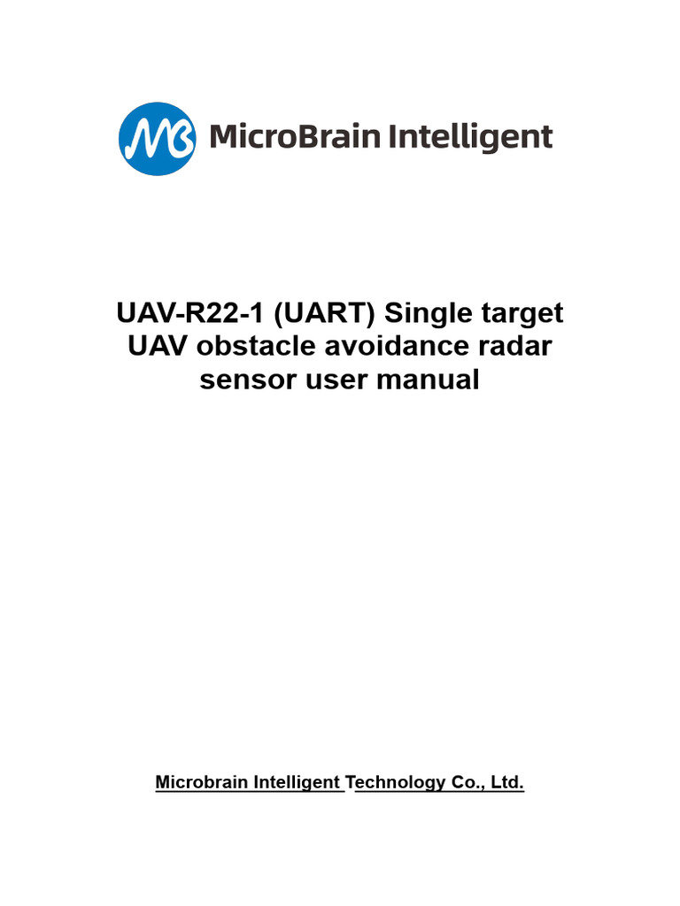 Microbrain UAV-R22-1 UART Obstacle Avoidance Radar Sensor User Manual | PDF | Radar | Unmanned ...
