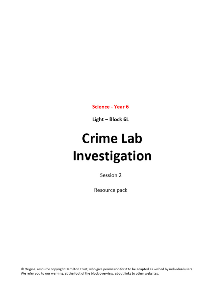Crime Lab Session 2 Resources | PDF