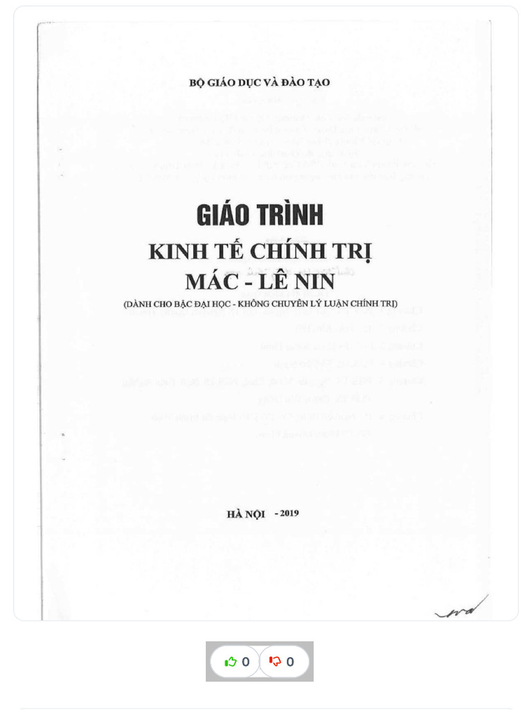 2019 Giao Trinh Kinh Te Chinh Tri Mac Lenin - Compress | PDF