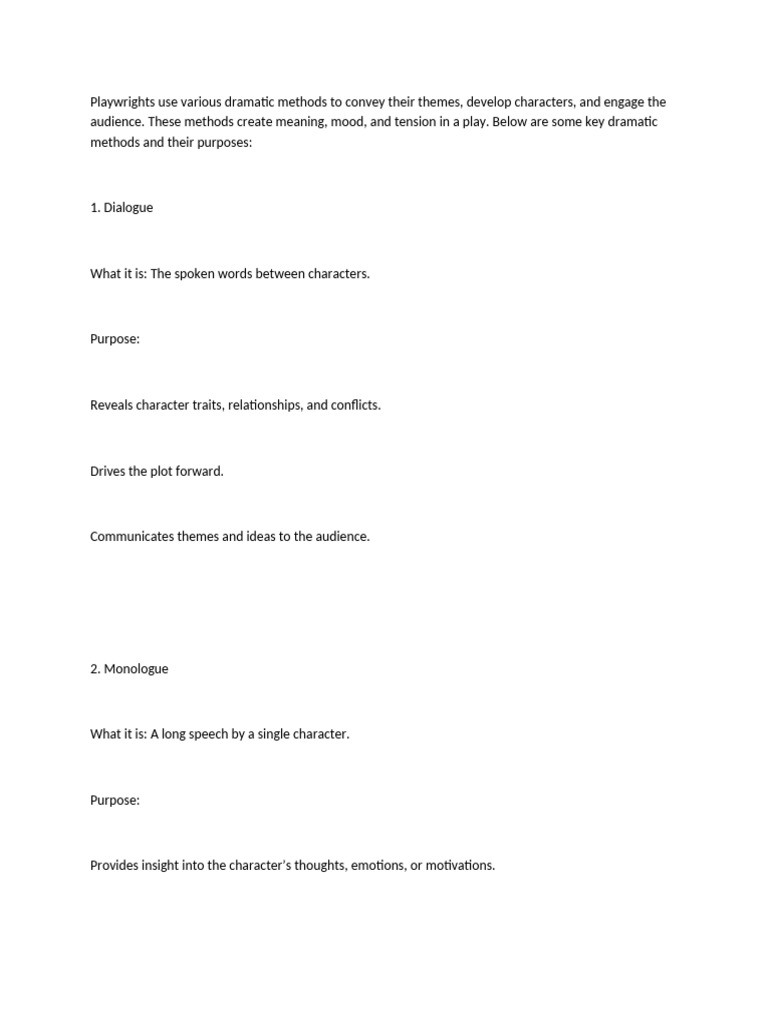 Dramatic Methods and Used | PDF | Narrative