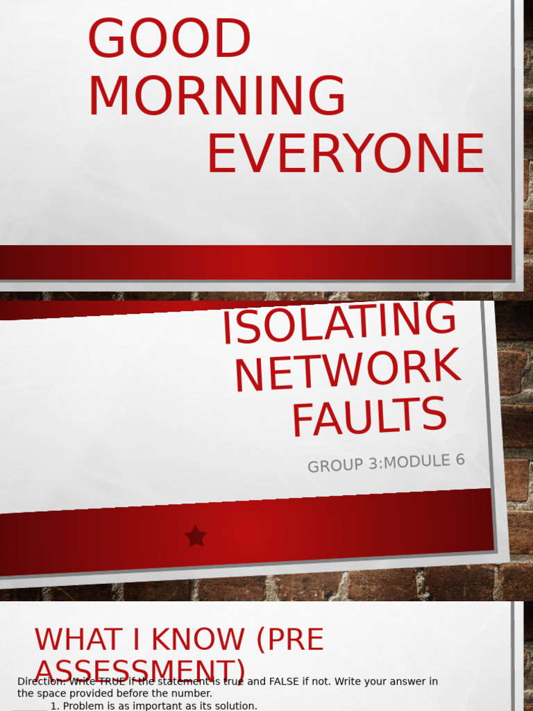 ISOLATING NETWORK FAULTS MOD 6 | PDF | Computer Network | Ip Address