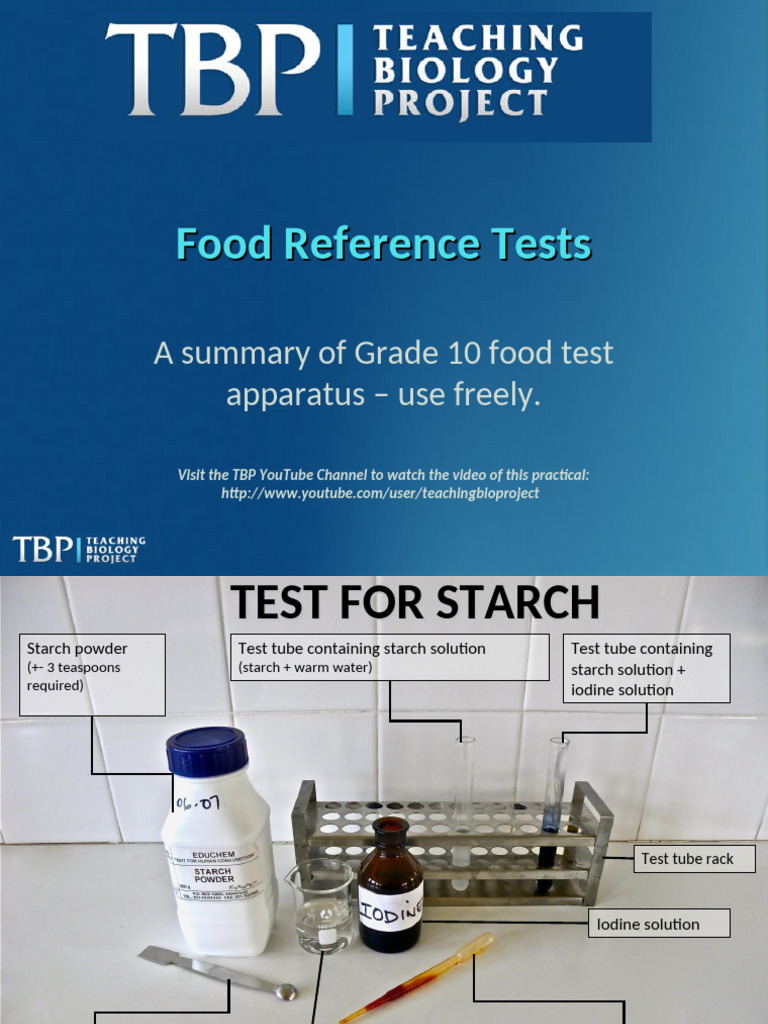 Grade 10 Food Tests Overview | PDF