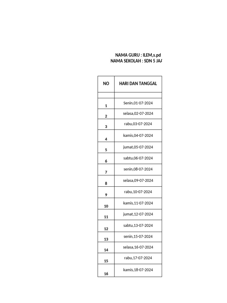 Rekap Kehadiran Bulan Mei 2024 | PDF