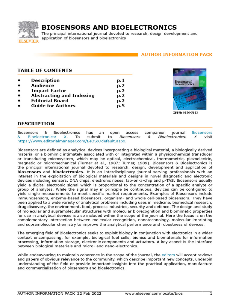 Biosensors and Bioelectronics | PDF | Biosensor | Sensor