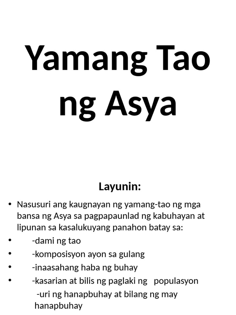 Yamang Tao NG Asya | PDF