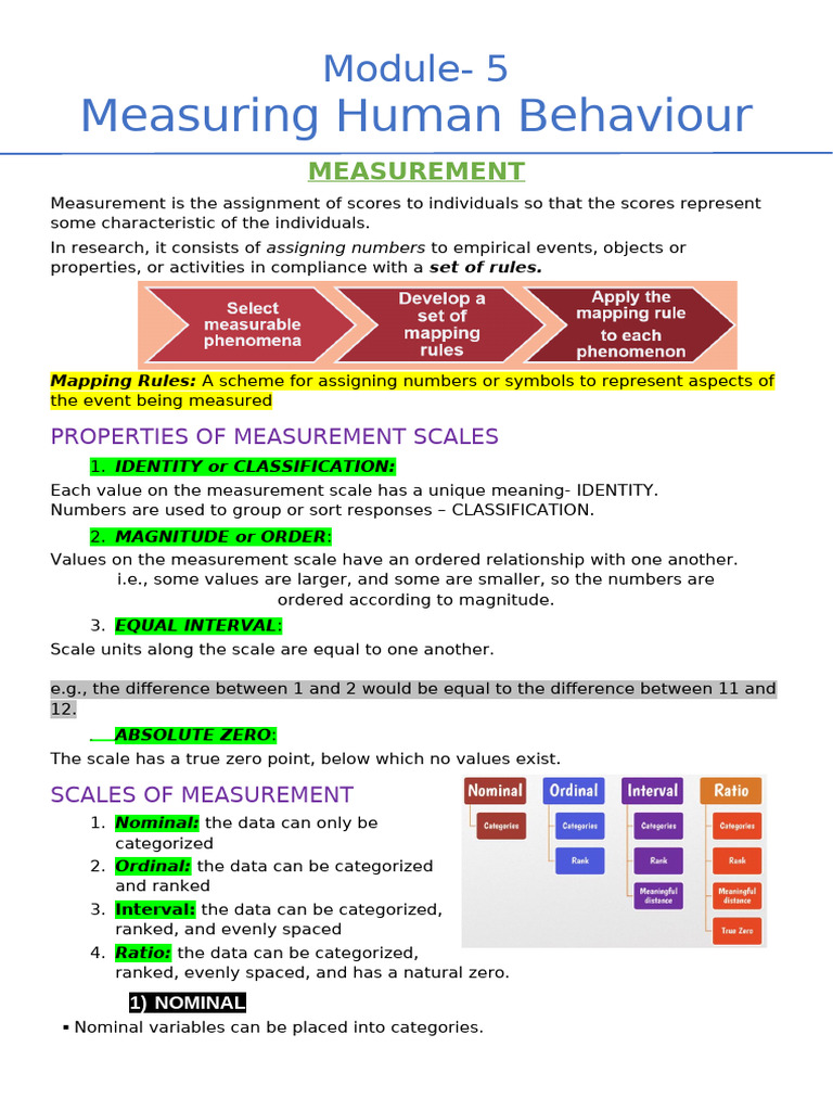 Measuring Human Behaviour | PDF | Level Of Measurement | Educational Assessment