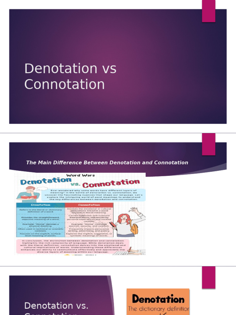 Denotation vs Connotation | PDF | Semantics | Logical Consequence