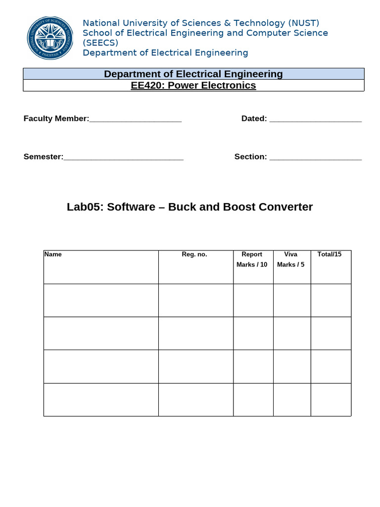Lab05 Software Buck and Boost Converters | PDF | Electrical Network ...