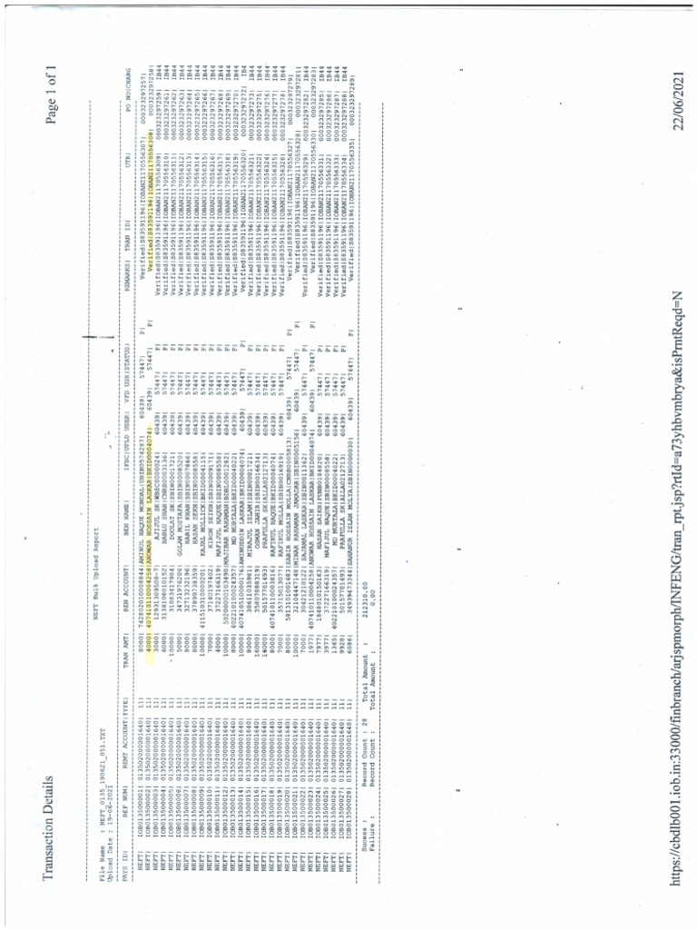 UTR Details 19-6-21 RTGS F2 | PDF
