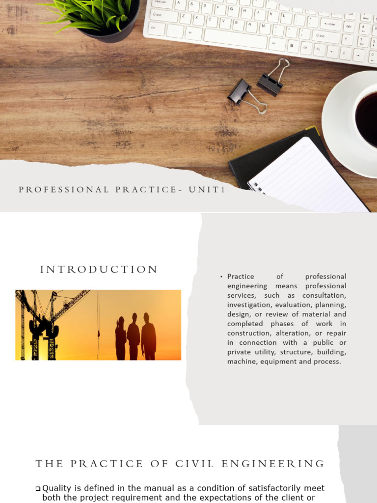 Professional Practice - UNIT 1 | PDF | General Contractor | Standardization