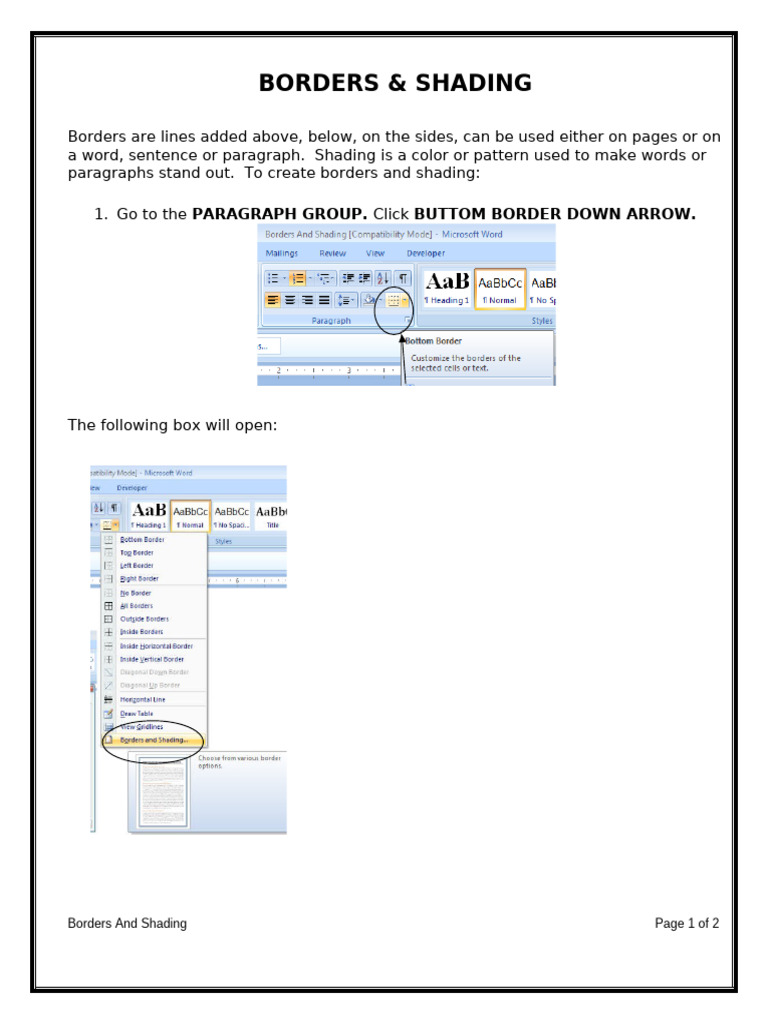 Borders and Shading3 | PDF